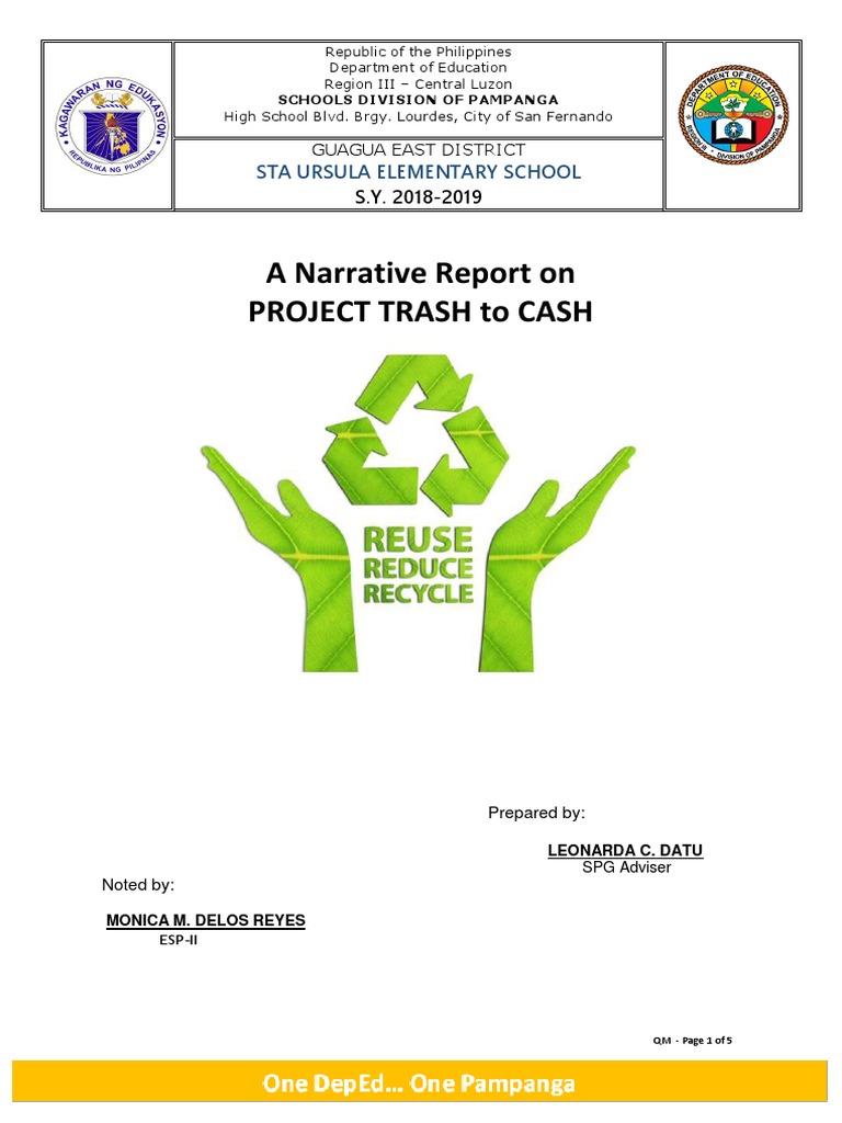 Sues - Project Trash To Cash - October | PDF | Behavior Modification | Learning