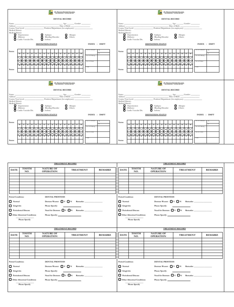 Comprehensive Dental Records | PDF | Dentures | Health Care