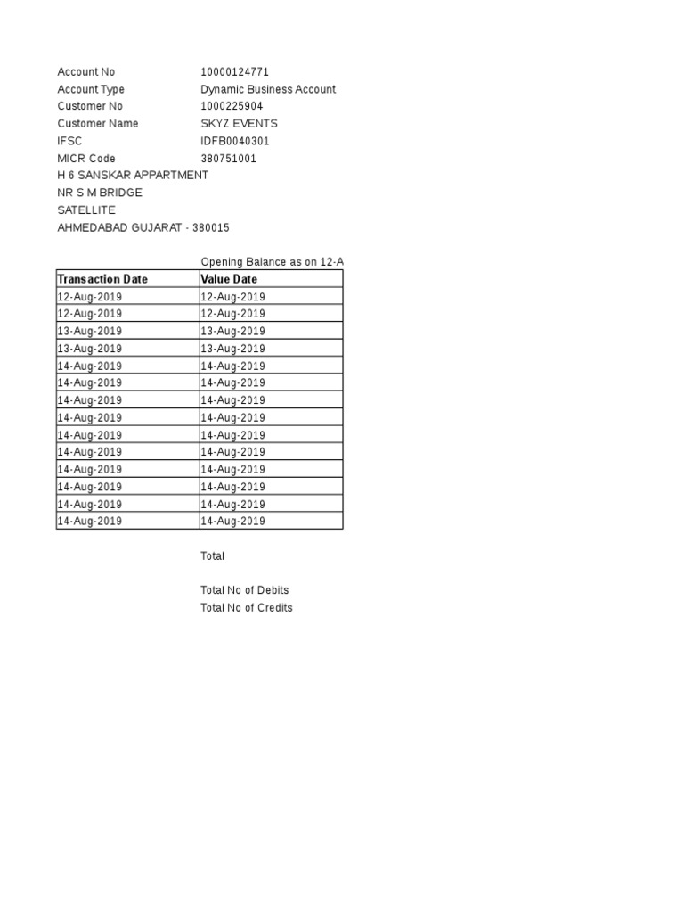 IDFC FIRST Bank Statement | PDF | Debits And Credits | Financial Technology