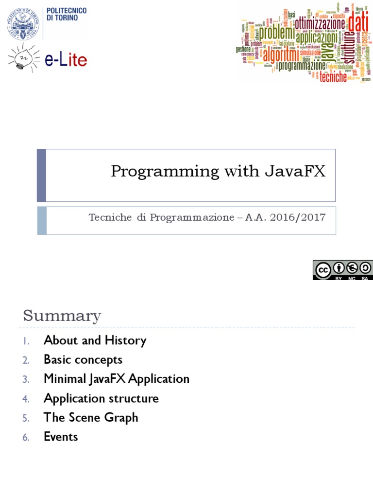Programming With Javafx: Tecniche Di Programmazione - A.A. 2016/2017 ... Programming With Javafx: Tecniche Di Programmazione - A.A. 2016/2017 ...