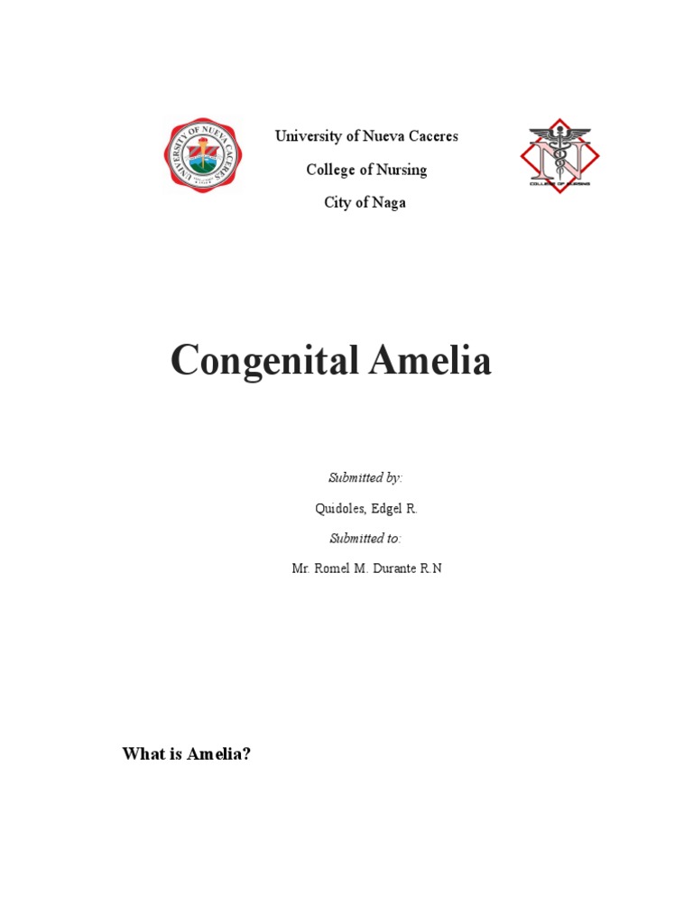 Congenital Amelia: Birth Defect of Lacking Limbs | PDF | Medical ...