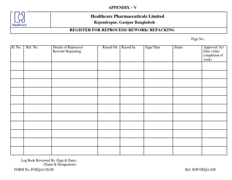 Appendix-V (Log Book) | PDF