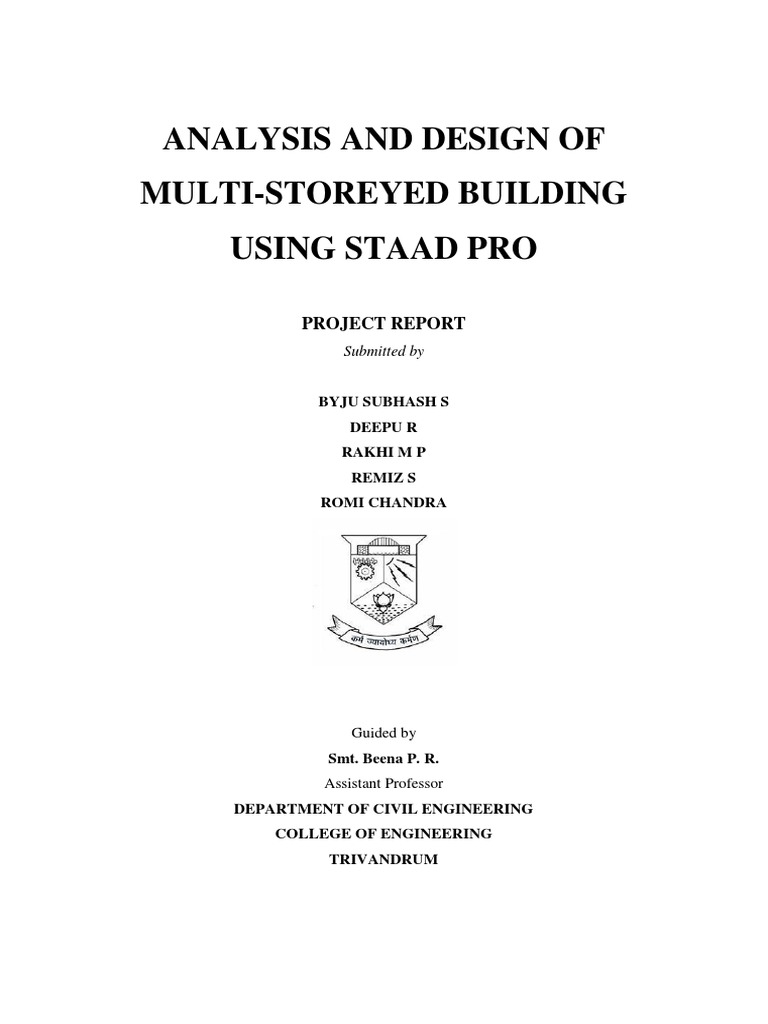 Analysis and Design of Multi-Storey BLDG | PDF | Structural Load ...