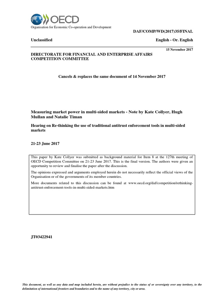 OECD - Measuring Market Power in MSM | PDF | Demand | Market (Economics)