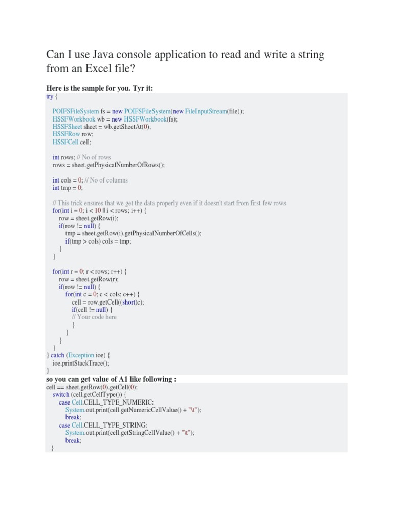 Java Excel Read/Write & OOP Concepts | PDF | Inheritance (Object ...
