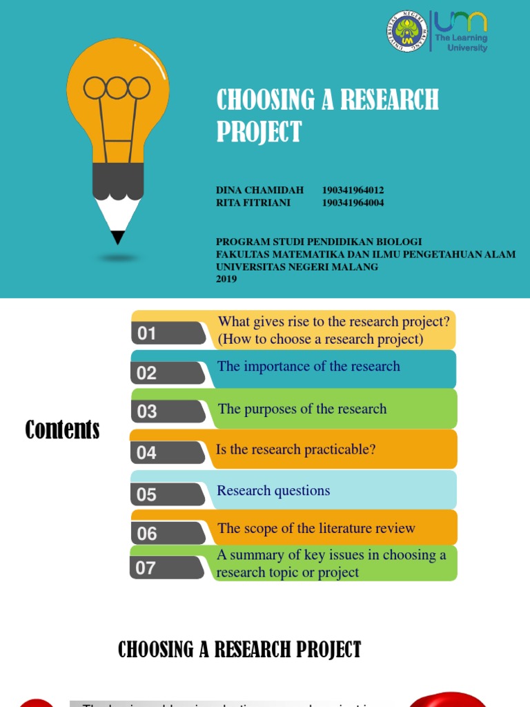 Choosing A Research Project Presentation | PDF | Epistemology | Psychology