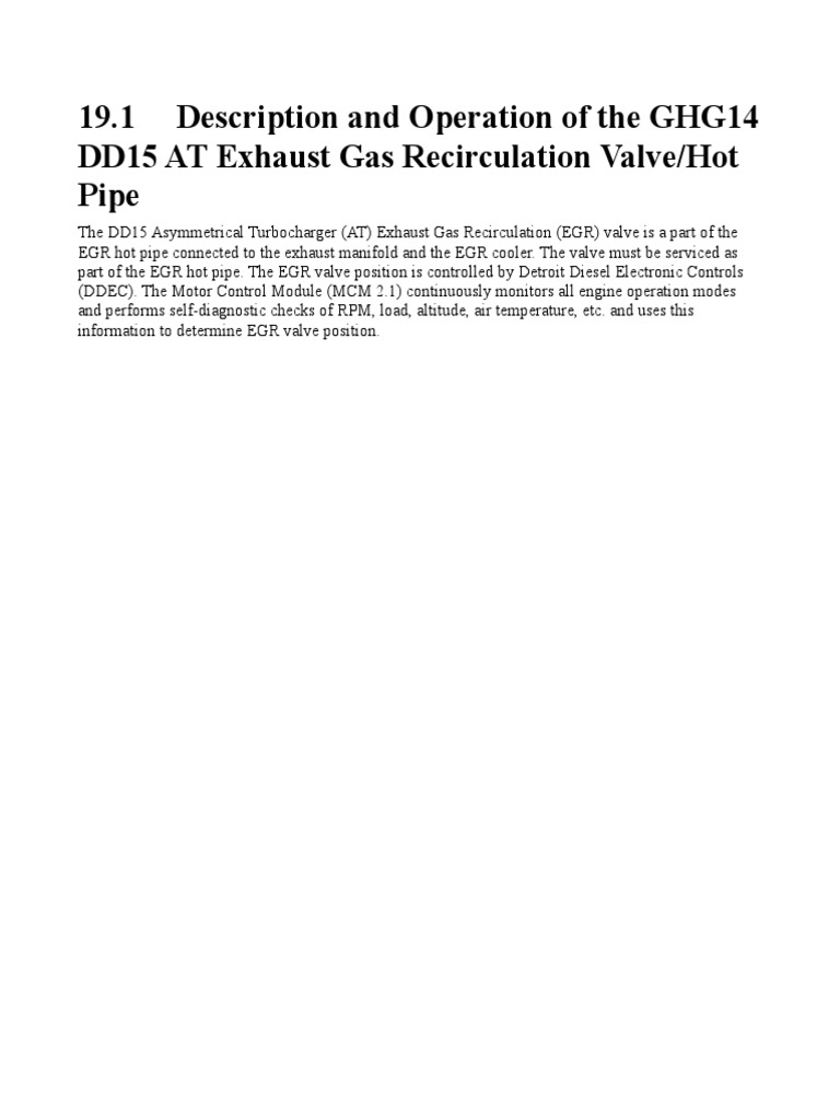 19.1 Description and Operation of The GHG14 DD15 AT Exhaust Gas ...