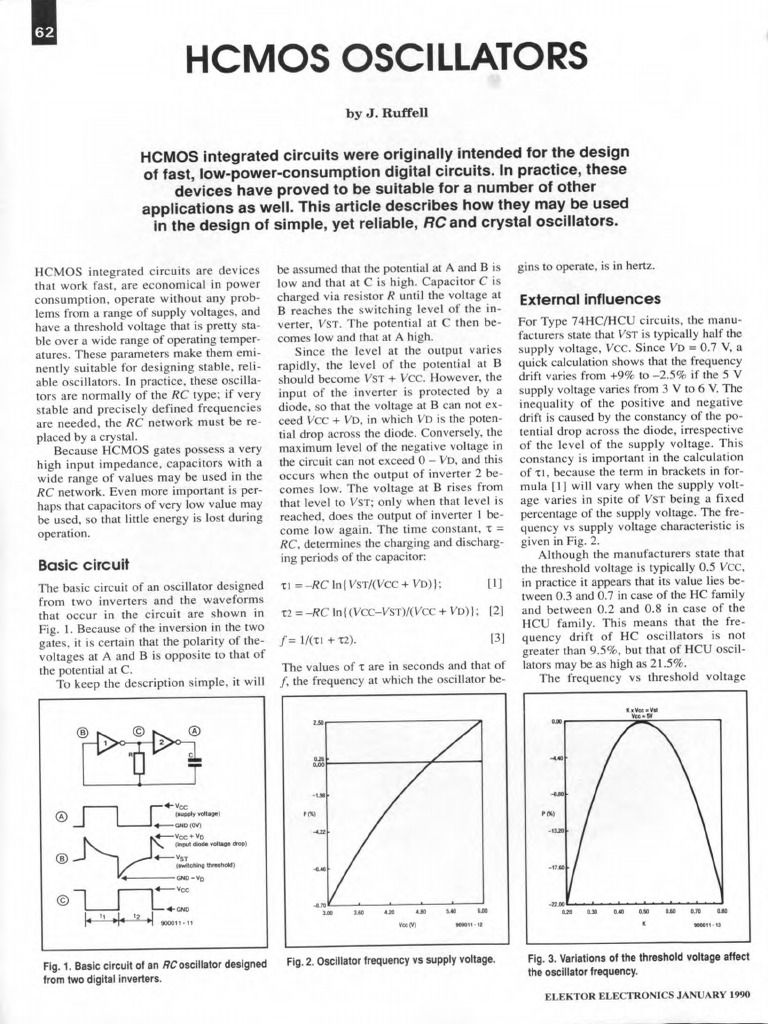 Hcmos Oscillators: J. Ruffell | PDF | Electrical Impedance | Electronic ...