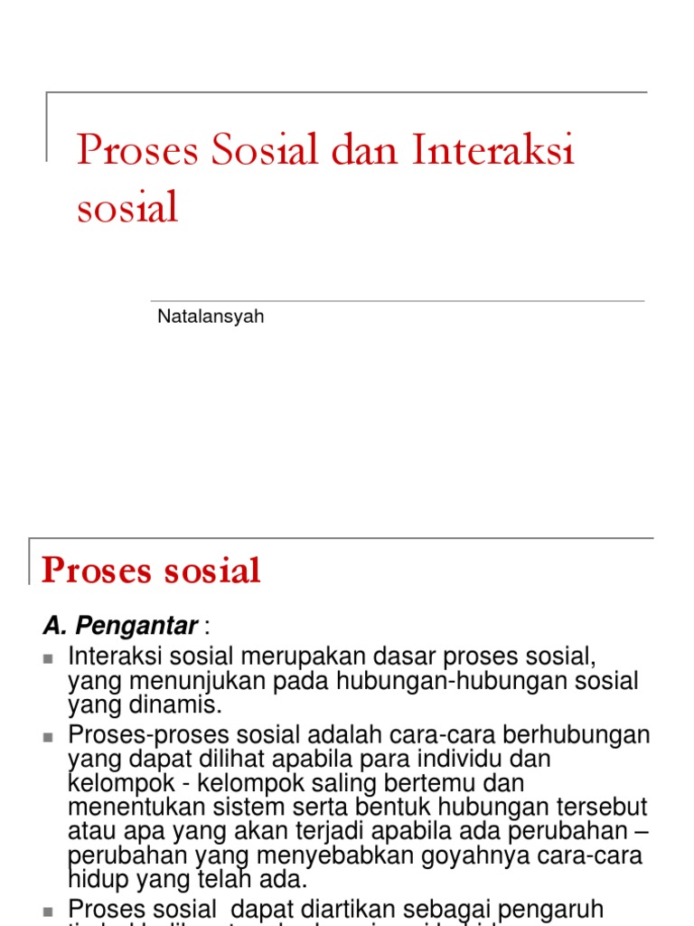 Proses Sosial Dan Interaksi Sosial | PDF