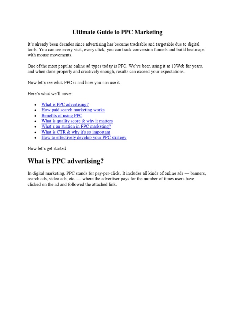 Ultimate Guide To PPC Marketing | PDF | Search Engine Marketing ...