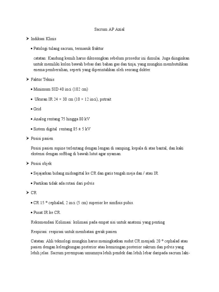 Sacrum Imaging Protocols | PDF