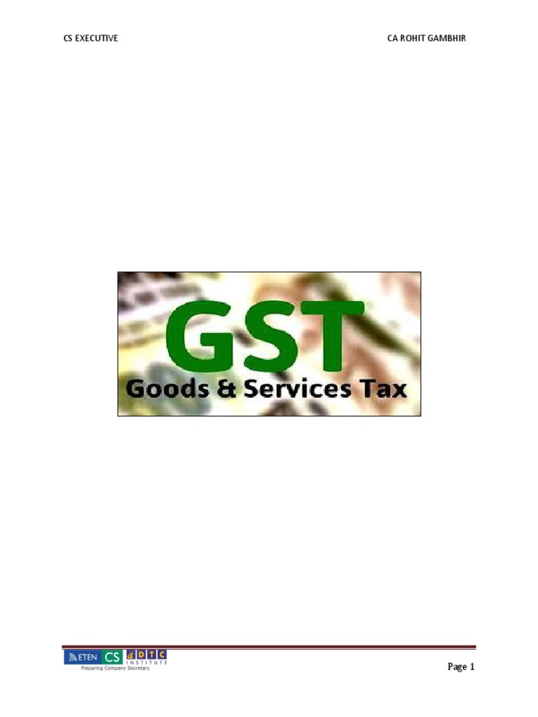 GST PDF | Download Free PDF | Value Added Tax | Excise