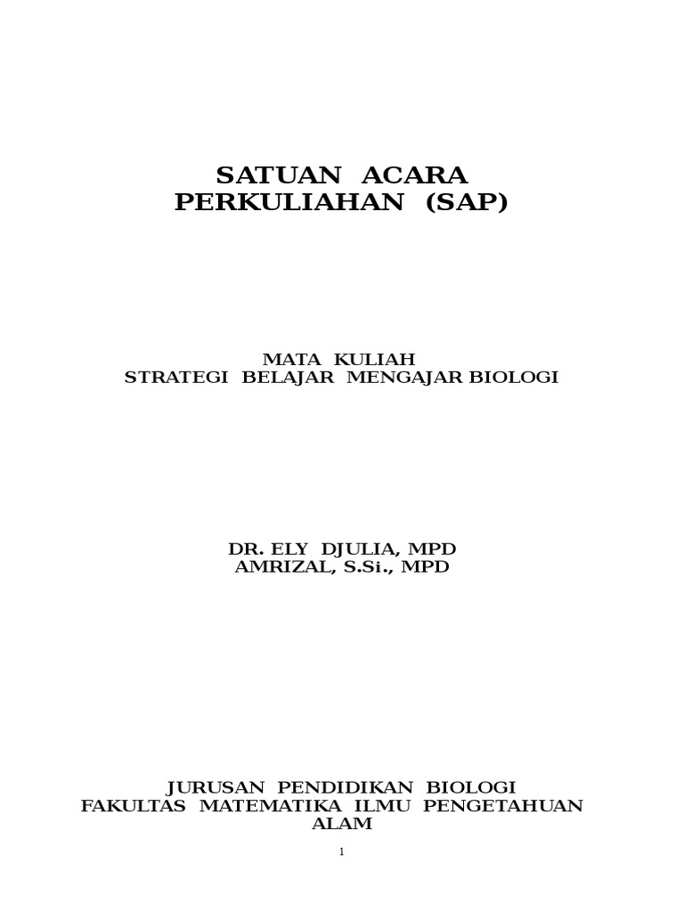 Sap SBM Biologi s1 | PDF