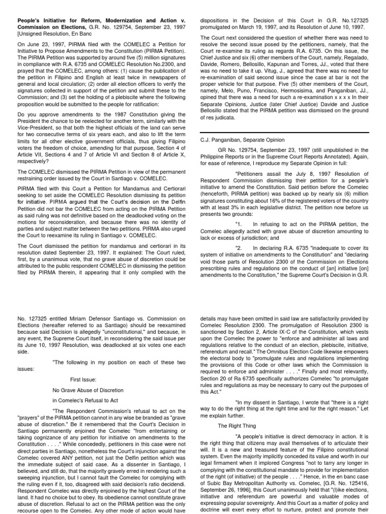 People's Initiative For Reform, Modernization and Action v. Commission ...