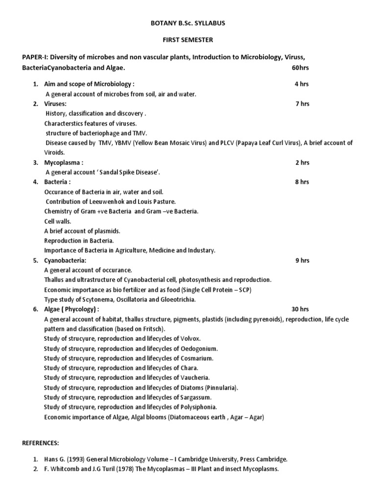 Botany Syllabus 2016 | Download Free PDF | Plant Stem | Chromosome