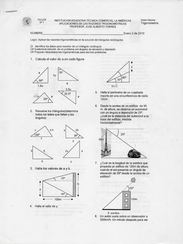 Trigonometria Ejercicios | PDF