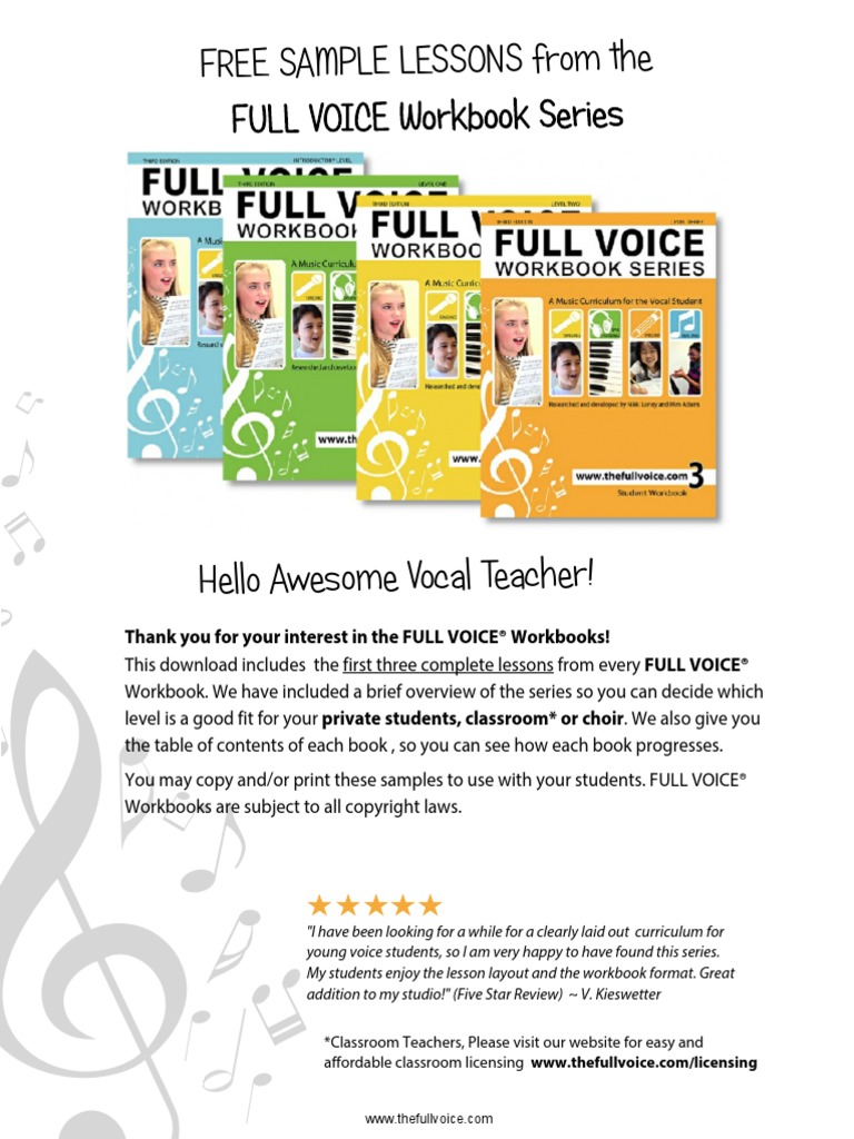 Free Sample Lessons From The: Thank You For Your Interest in The FULL ...