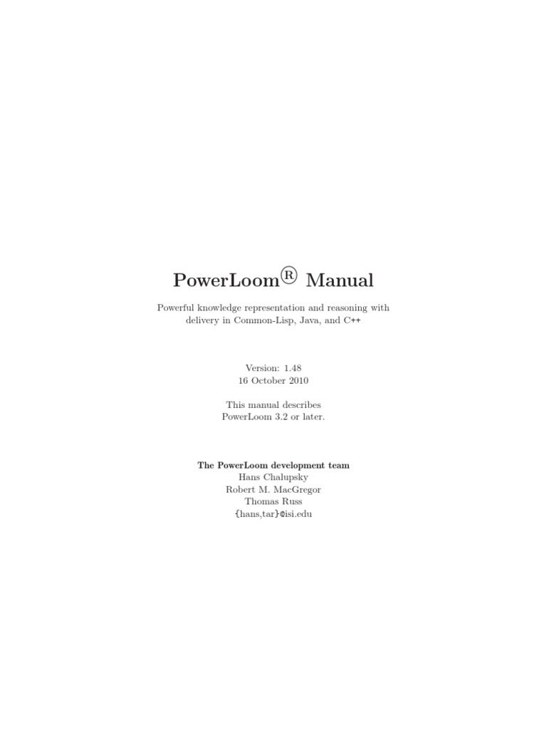 Manual PDF First Order Logic Knowledge Representation And Reasoning