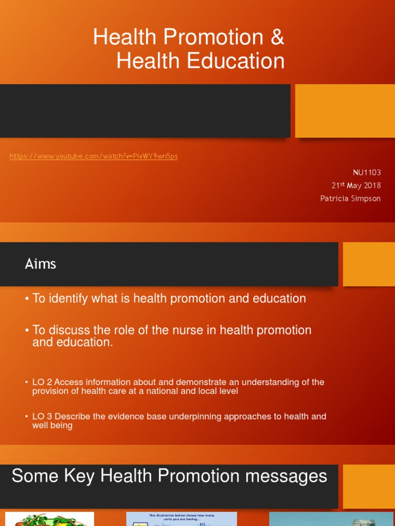 Health Promotion Education Lecture | PDF | Health Promotion | Health ...