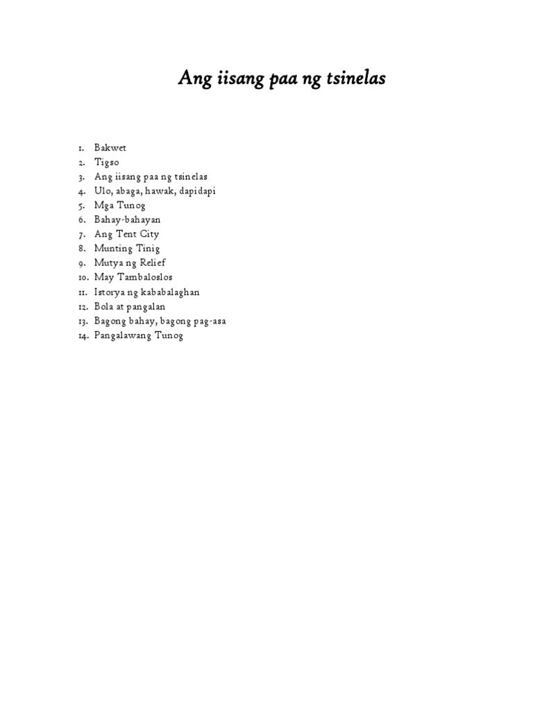 Ang Iisang Paa NG Tsinelas | PDF