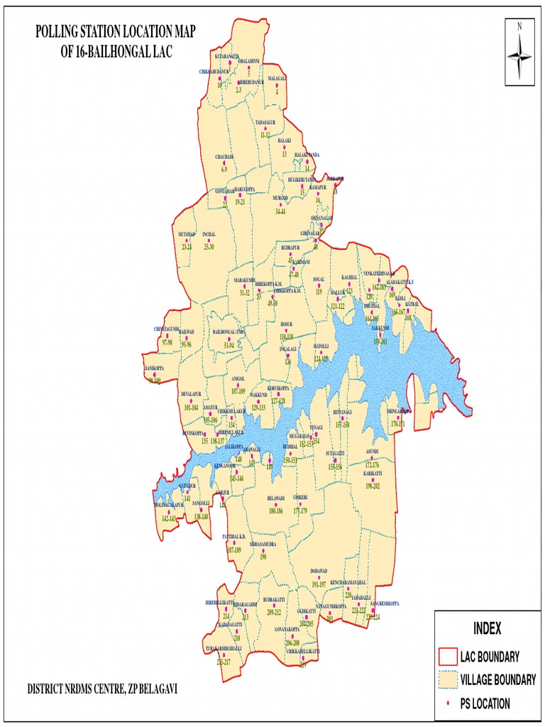 Polling Station Location Map of 16-Bailhongal Lac: Index | PDF