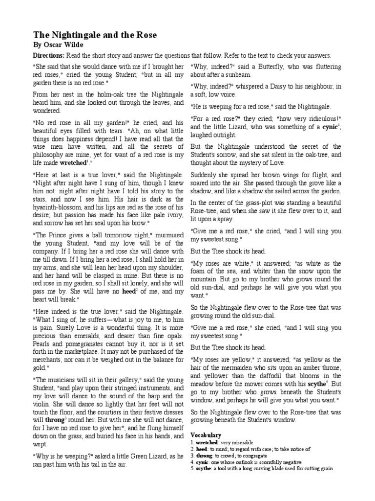 The Nightingale and The Rose | PDF