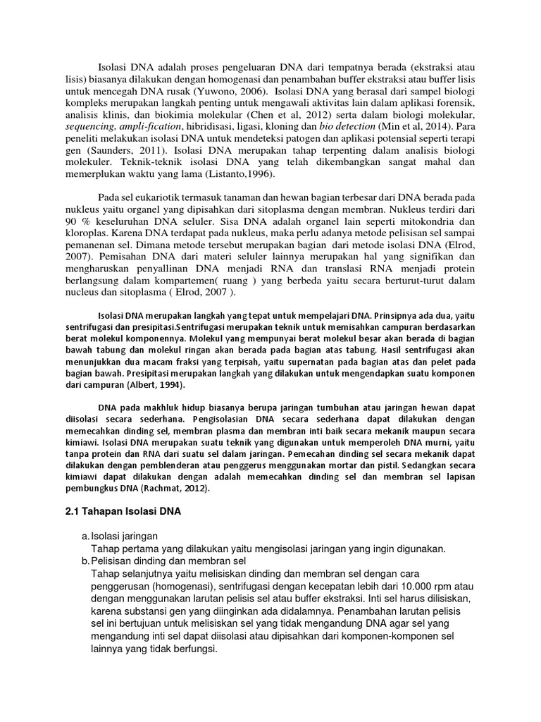 Proses Isolasi DNA: Teknik dan Tahapan | PDF | Kesehatan Holistik