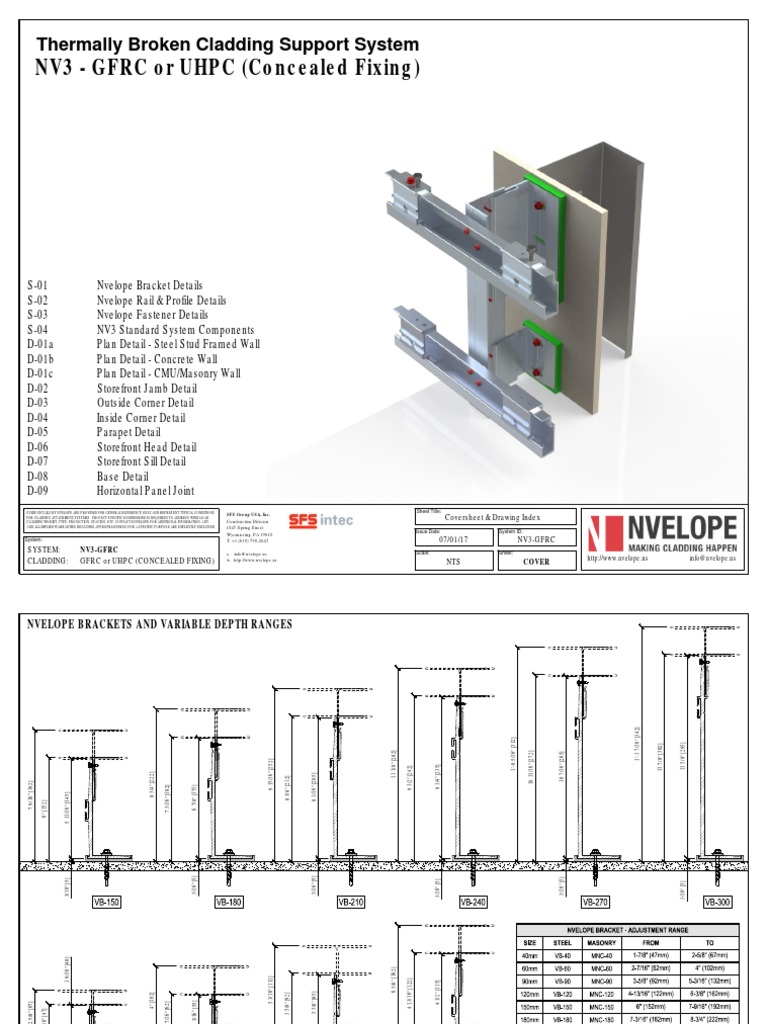 Nv3 Gfrc Or Uhpc Concealed Fixing Thermally Broken Cladding Support System Pdf Wall