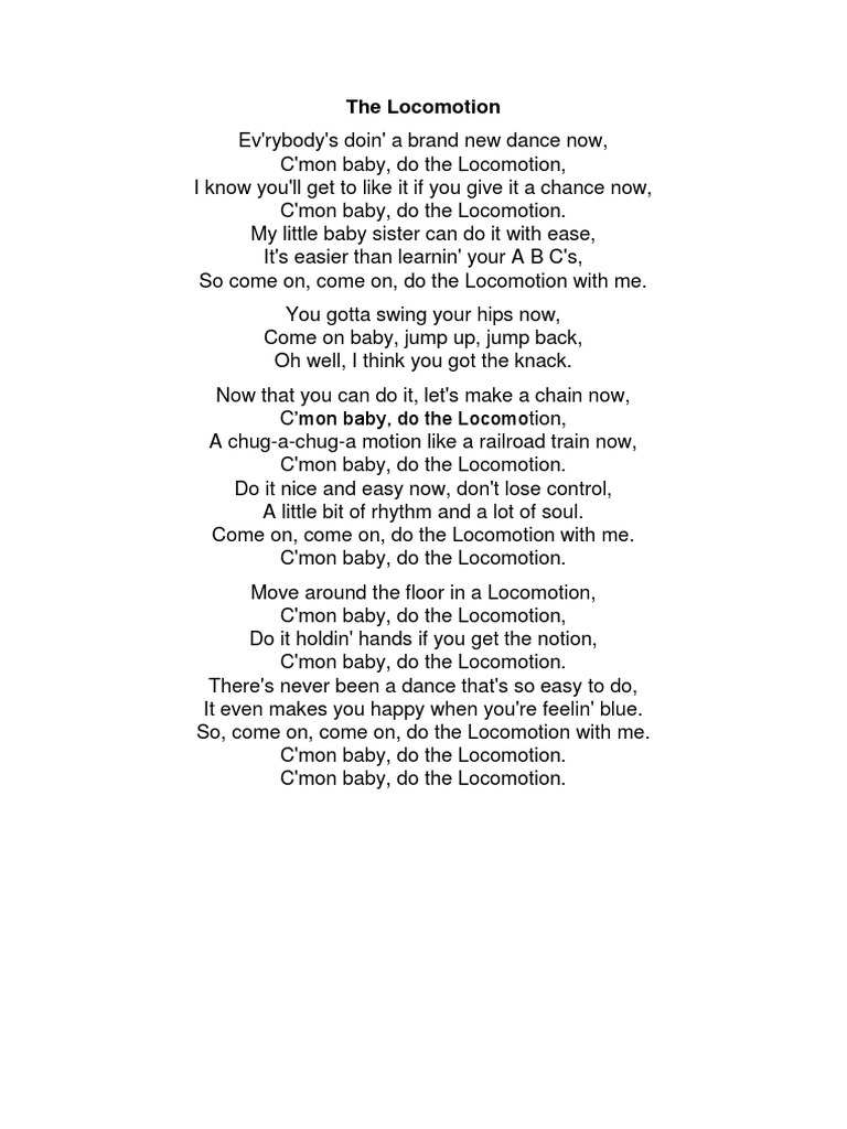 The Locomotion Lyrics by Little Eva | PDF