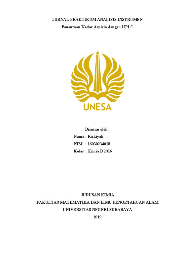 Jurnal Praktikum HPLC | PDF