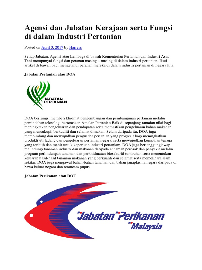 Agensi Pertanian | PDF