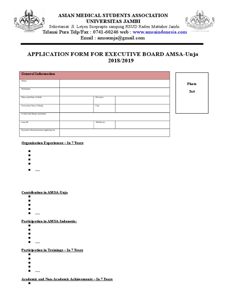 Application Form For Eb 2018-2019 | PDF | Cognition | Communication