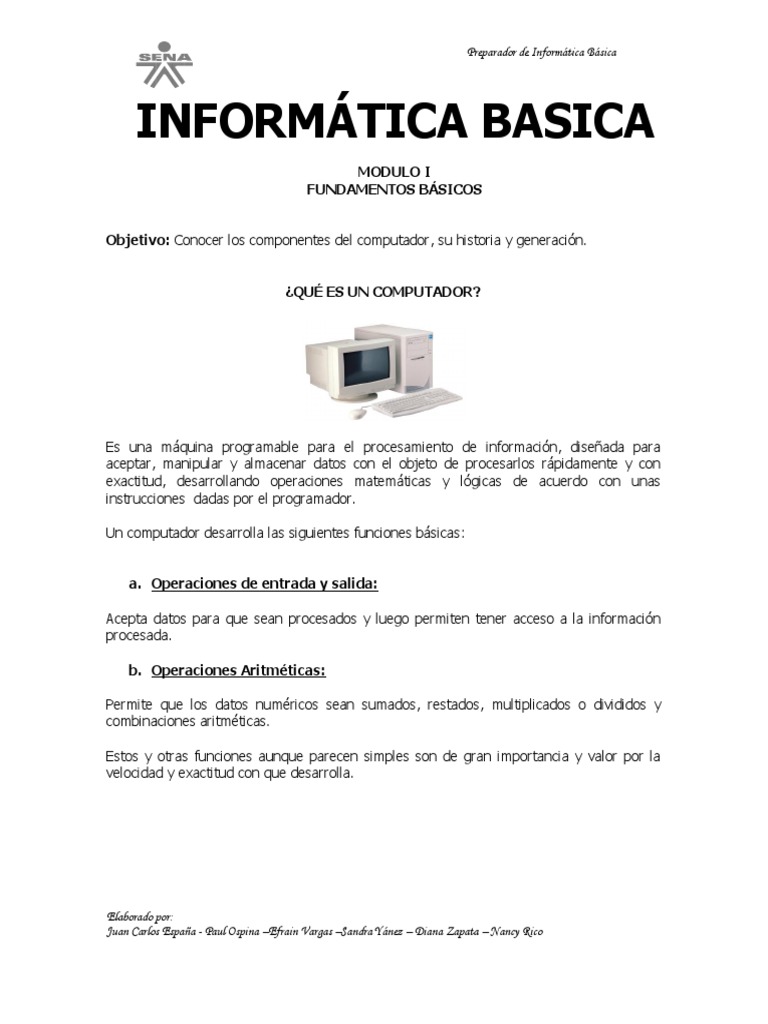 Curso Informatica Basica | PDF | Hardware de la computadora | Ventana ...