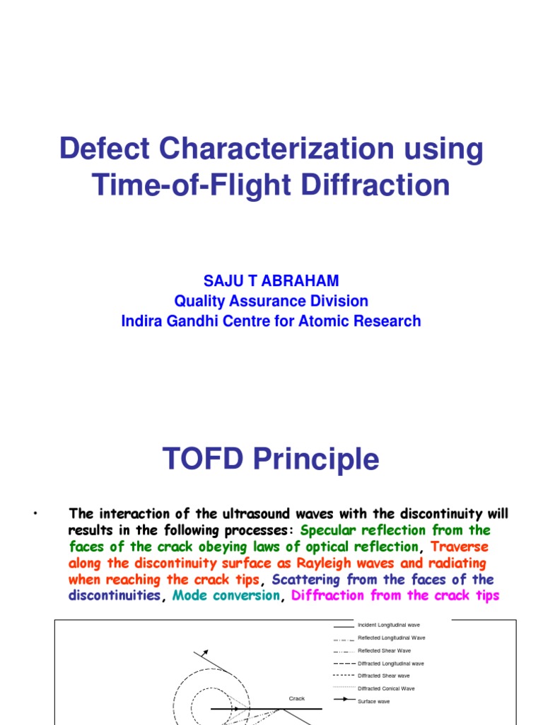 Defect Characterization Using Time-of-Flight Diffraction | PDF | Diffraction | Ultrasound
