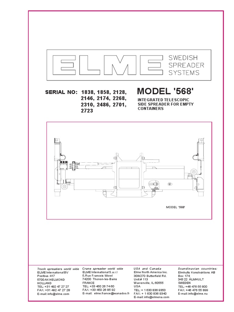 Elme Spreader Donnees Techniques | PDF | Wear | Valve