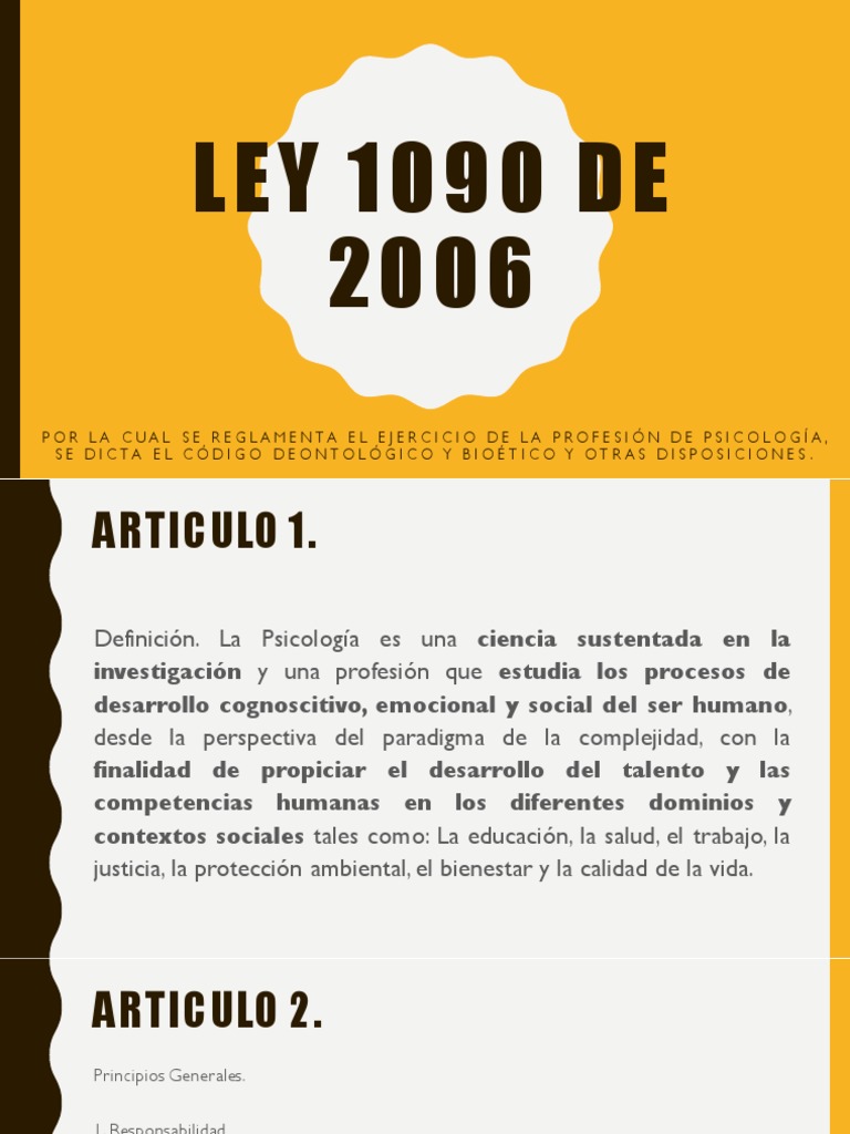 Ley 1090 de 2006 | PDF | Historial médico | Bioética