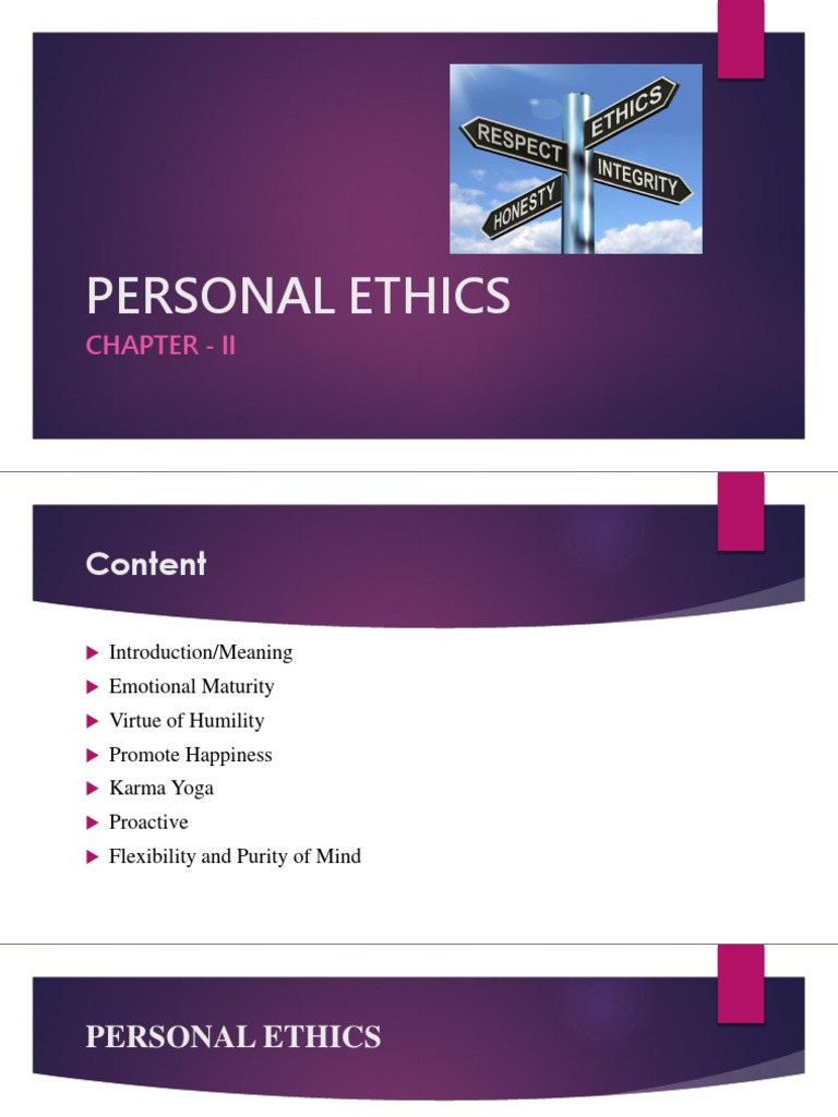 Personal Ethics Chap 2 | PDF | Humility | Emotions