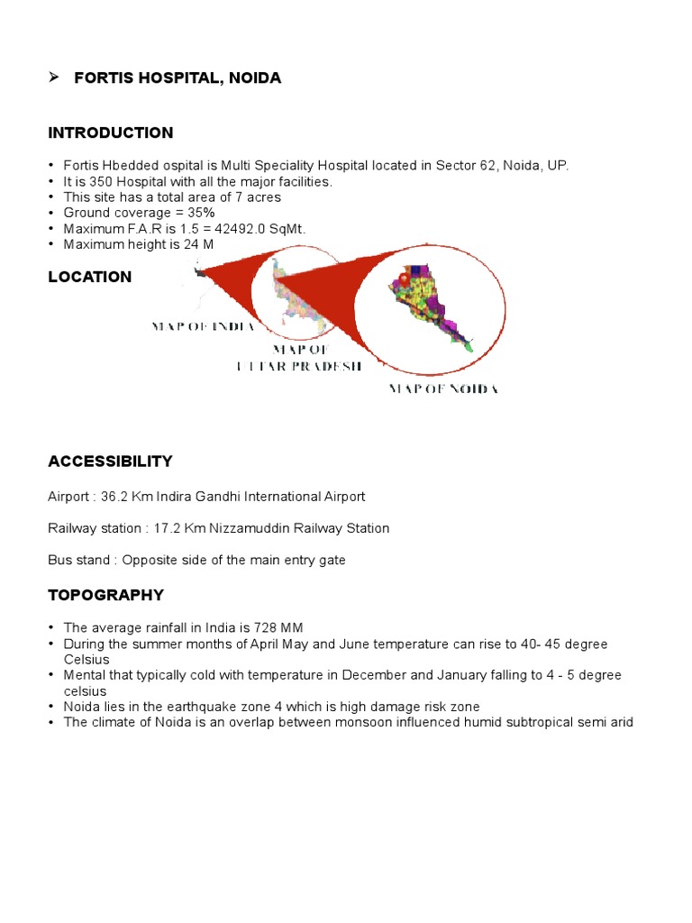 Fortis Hospital Noida Overview | PDF | Geography | Earth Sciences