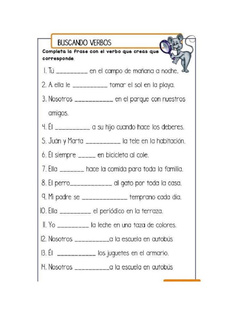 Ejercicios Verbos | PDF