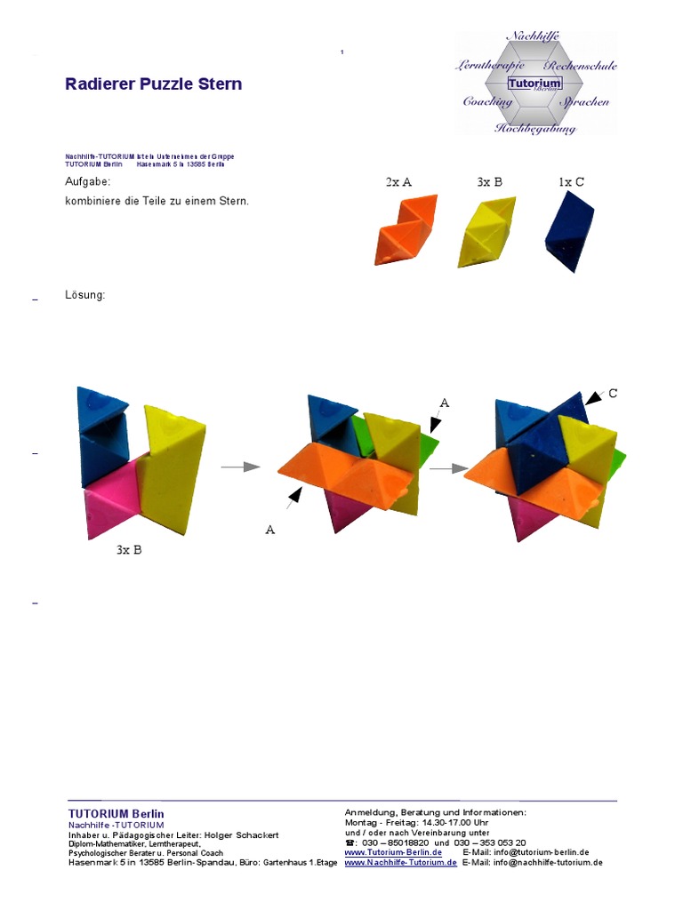 Radierer Puzzle Stern | PDF