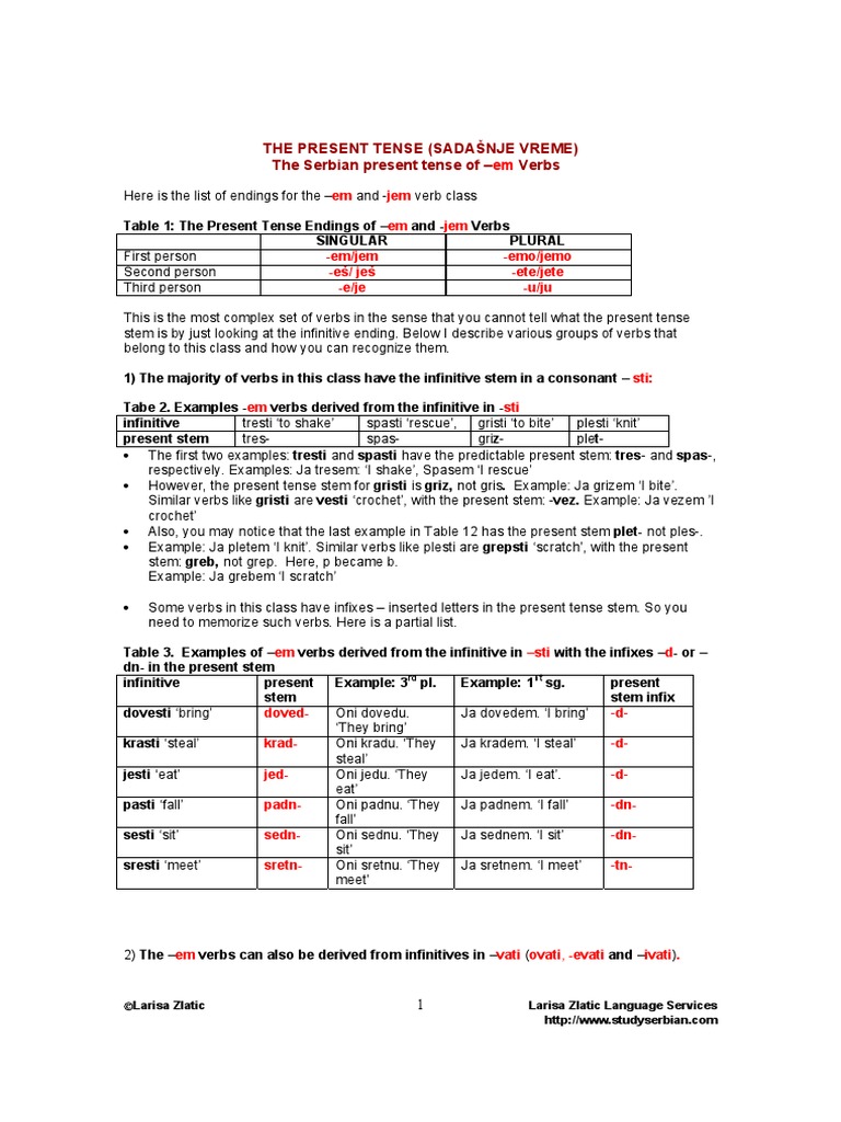 Verbs in Serbian | PDF | Grammatical Tense | Verb