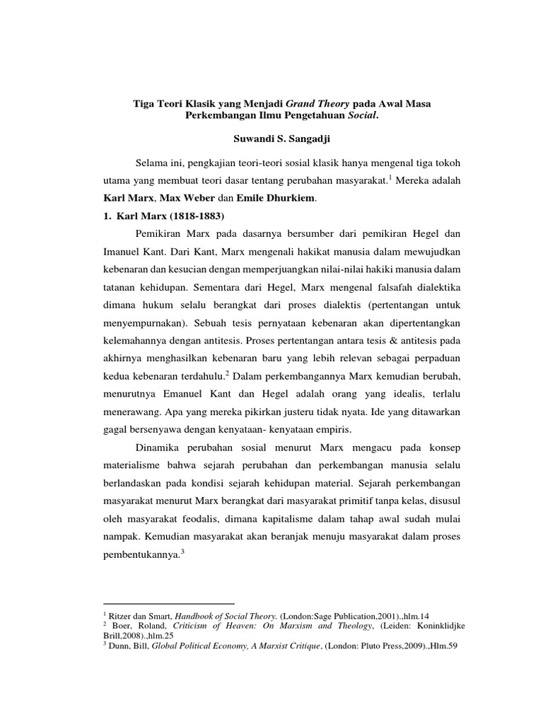 Tiga Teori Klasik Yang Menjadi Grand Theory Pada Awal Masa Perkembangan ...