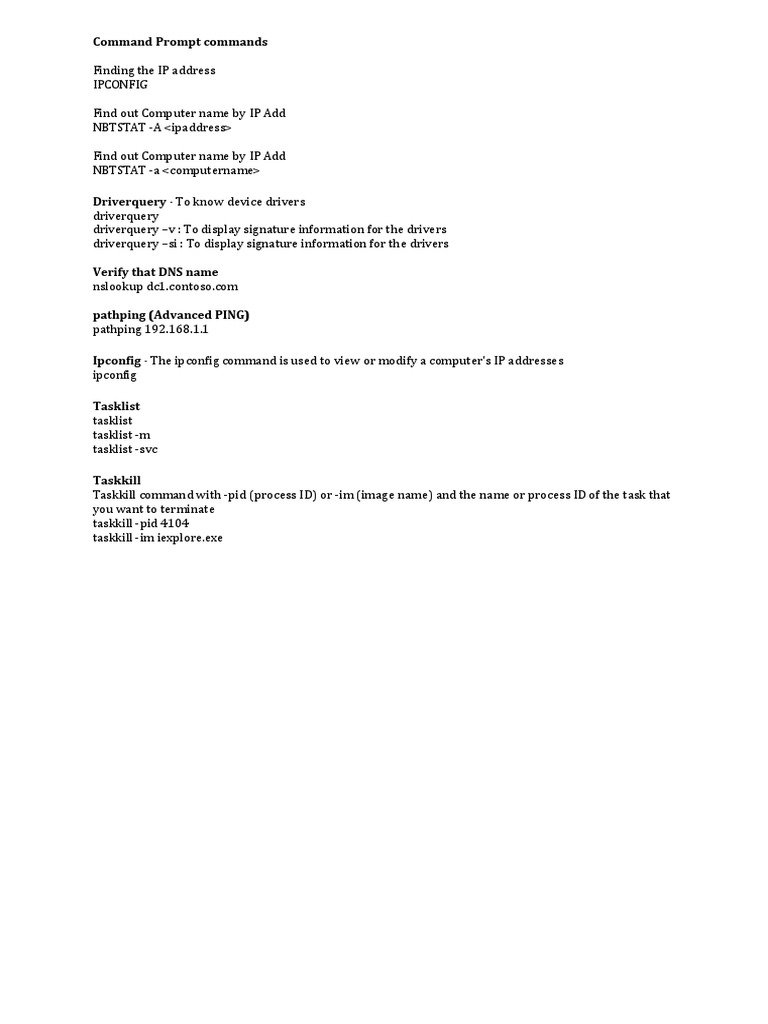 Command Prompt Commands | PDF | File Transfer Protocol | Zip (File Format)