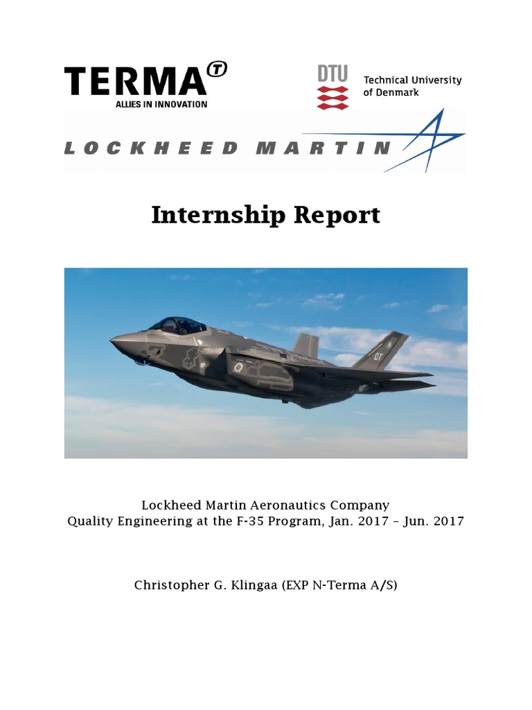 Internship Report | PDF | Lockheed Martin F 35 Lightning Ii | Aviation