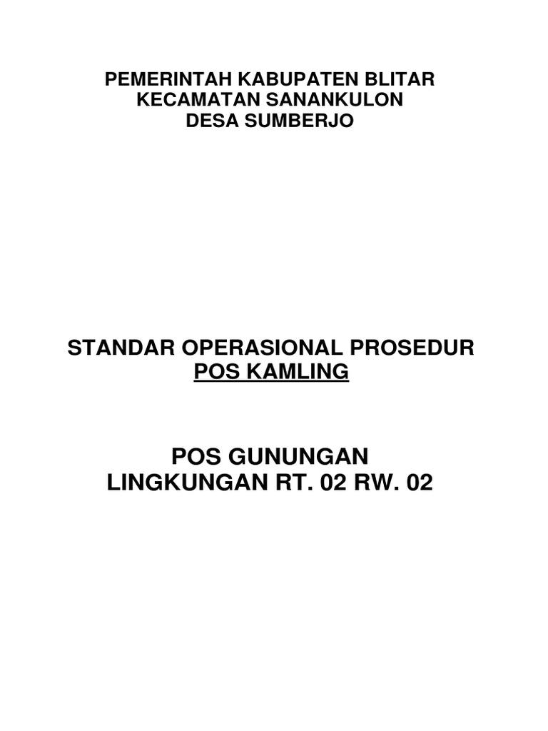 SOP Pos Kampling | PDF