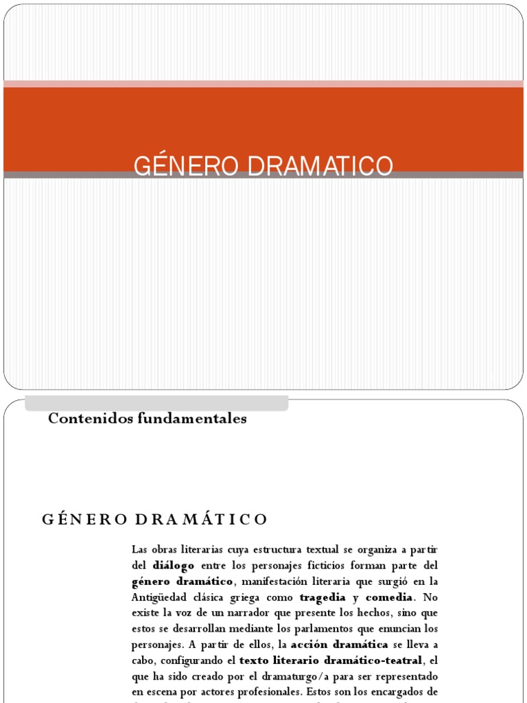 GÉNERO Dramático | PDF | Tragedia | Teatro