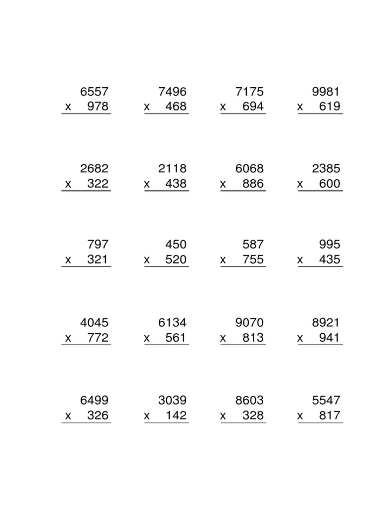 Cuaderno de Multiplicación, División y Suma 4o, 5o y 6o Grado | PDF