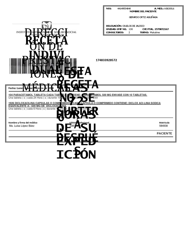 receta-IMSS Editable Editable2020 - Editable | PDF