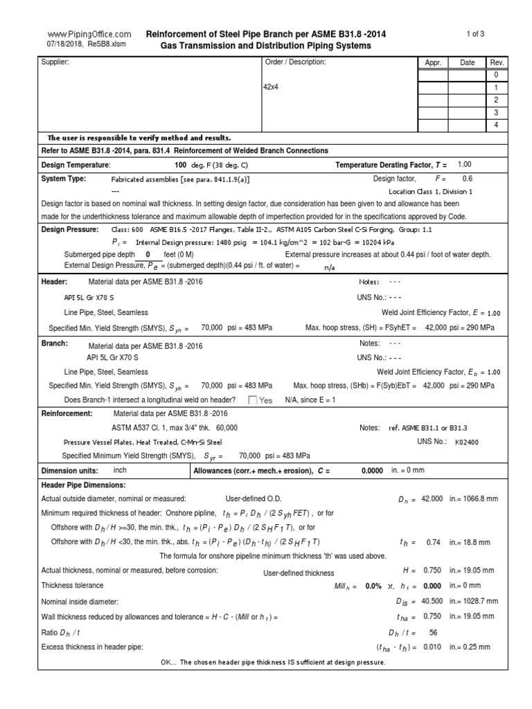Cálculo de La Silleta Parcial | PDF | Pipe (Fluid Conveyance) | Gas ...