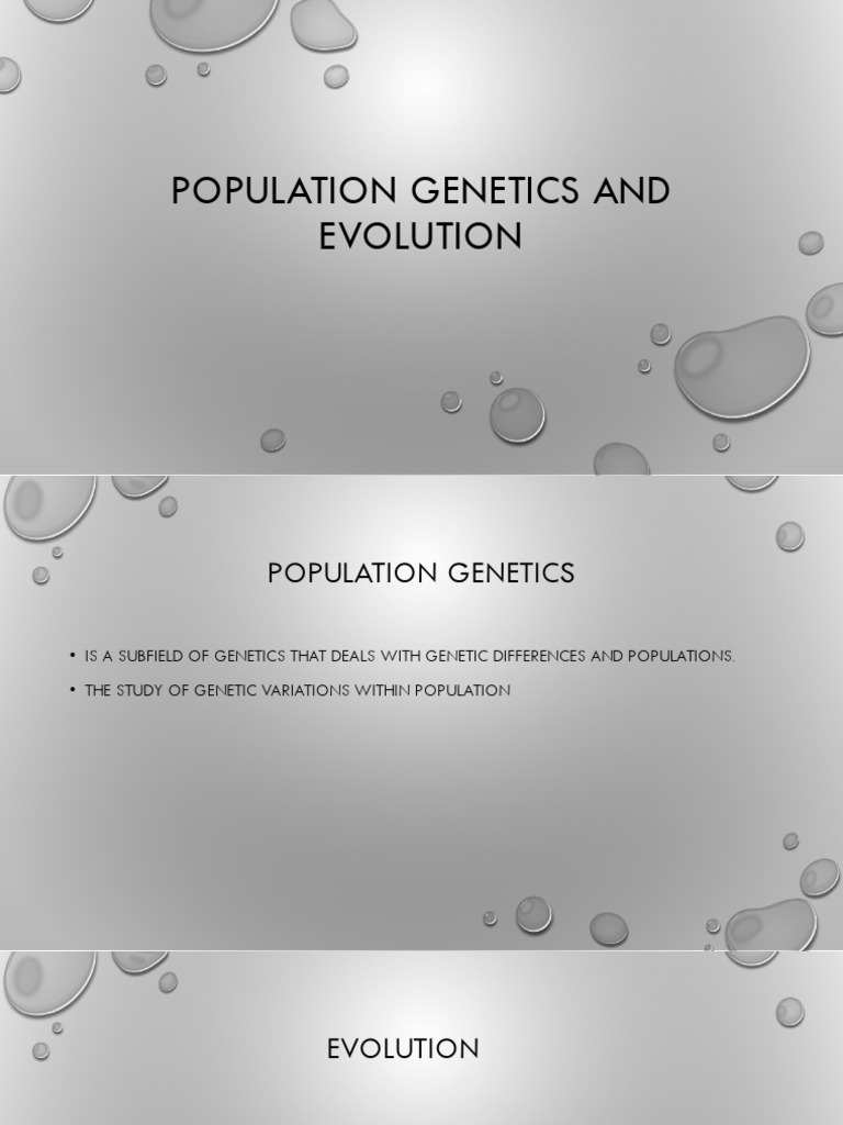 Population Genetics and Evolution | PDF | Natural Selection | Evolution